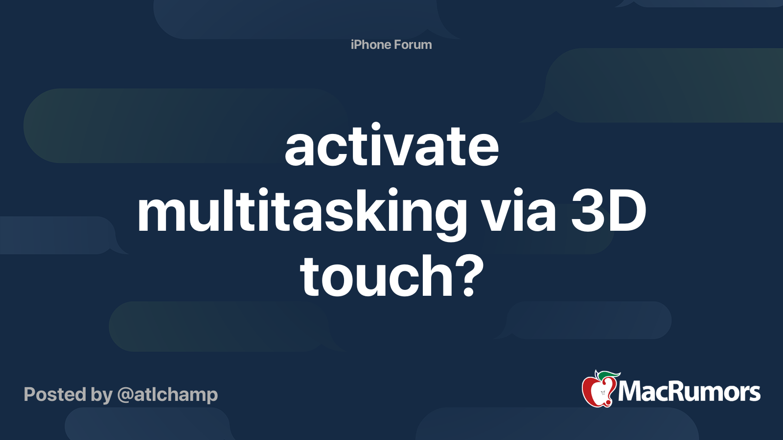 activate multitasking via 3D touch? | MacRumors Forums