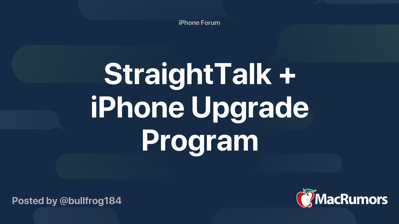StraightTalk + iPhone Upgrade Program | MacRumors Forums
