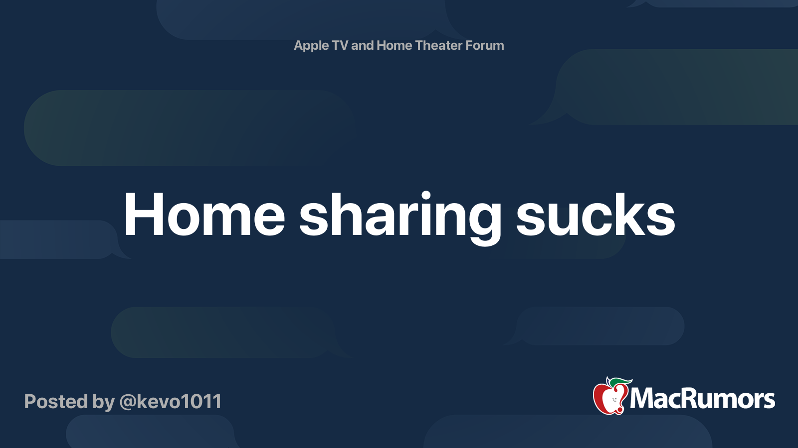 Home sharing sucks | MacRumors Forums
