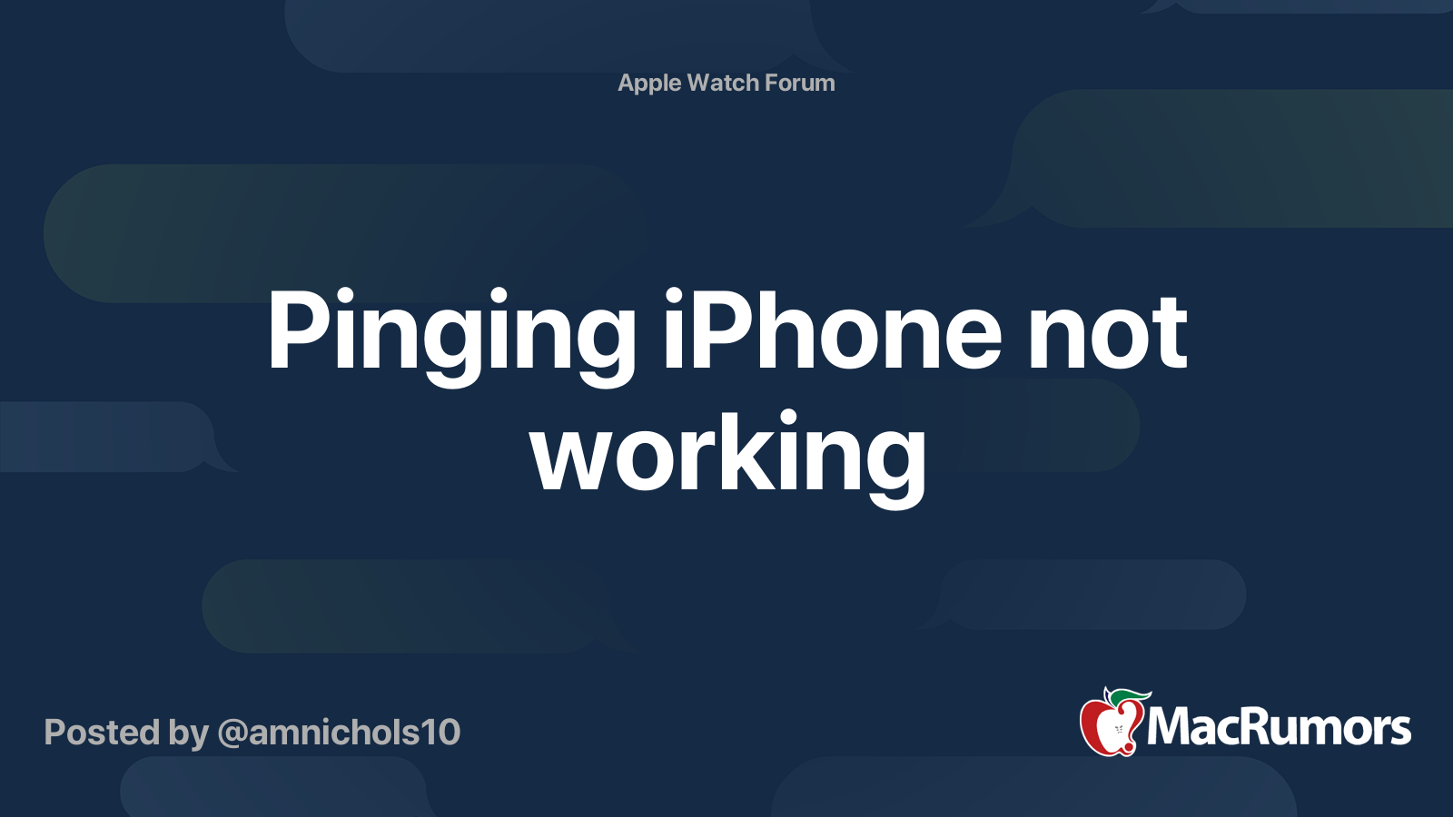 Pinging iPhone not working | MacRumors Forums