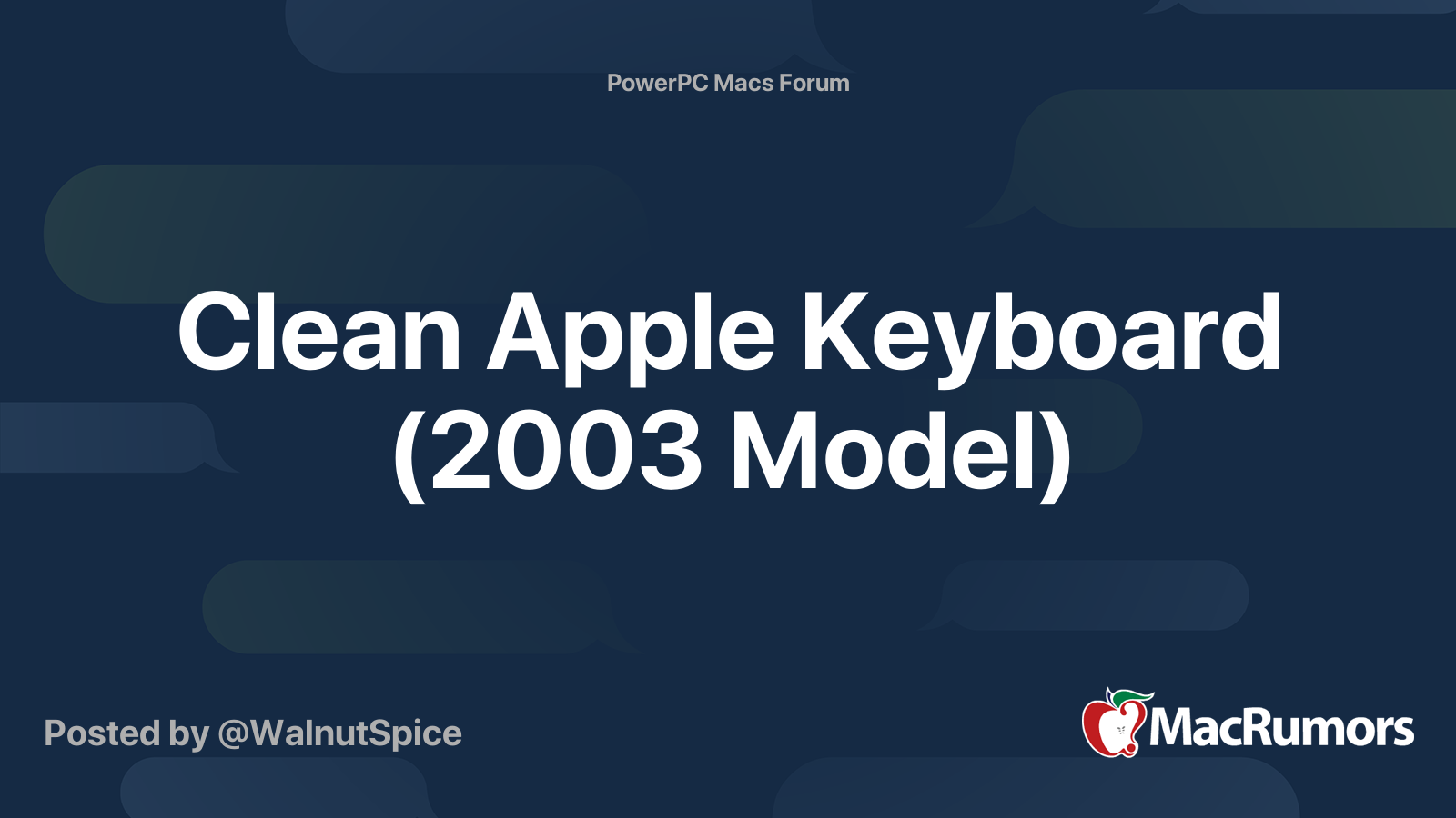 Clean Apple Keyboard (2003 Model) | MacRumors Forums