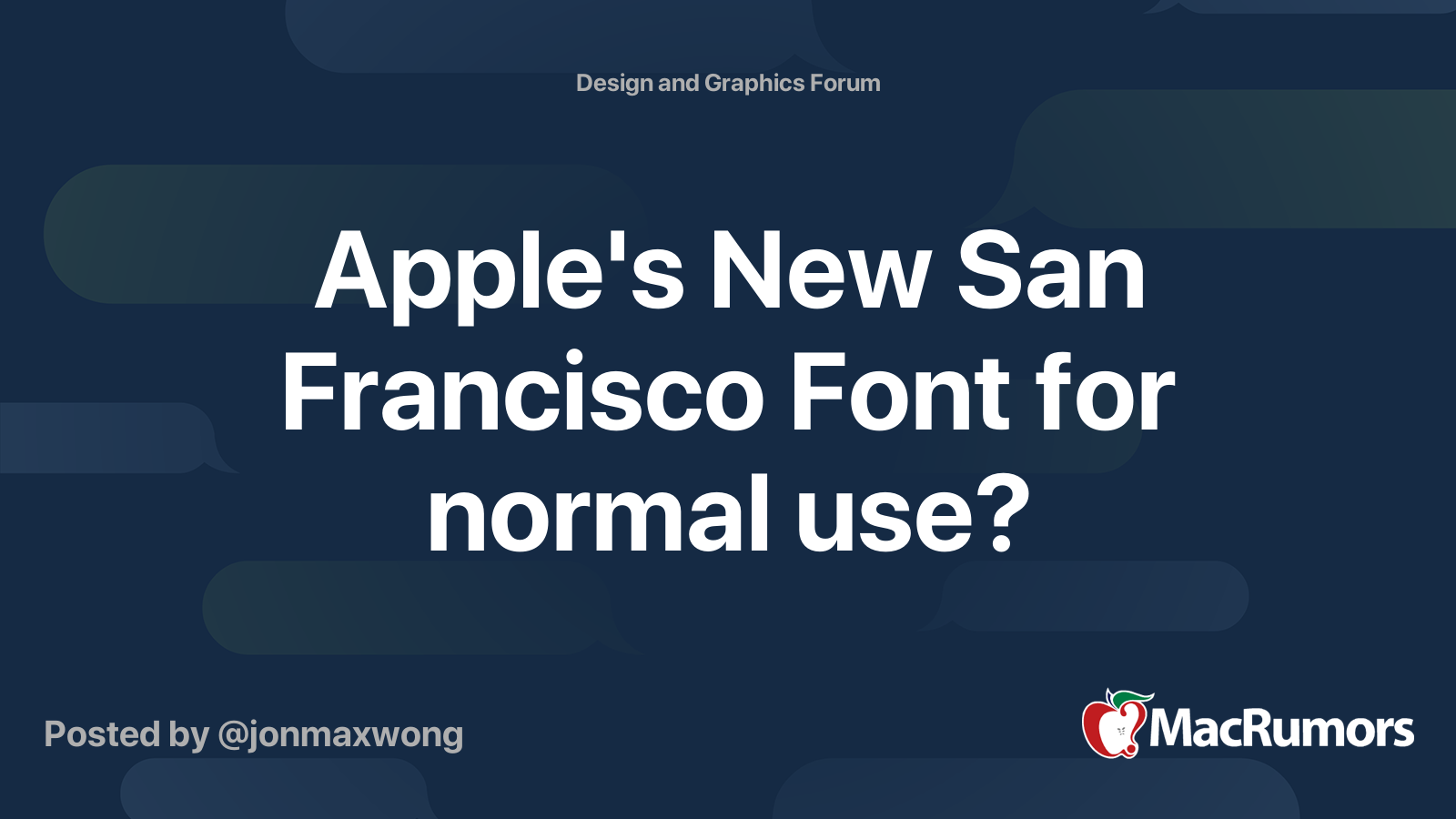Apples New San Francisco Font For Normal Use Macrumors Forums