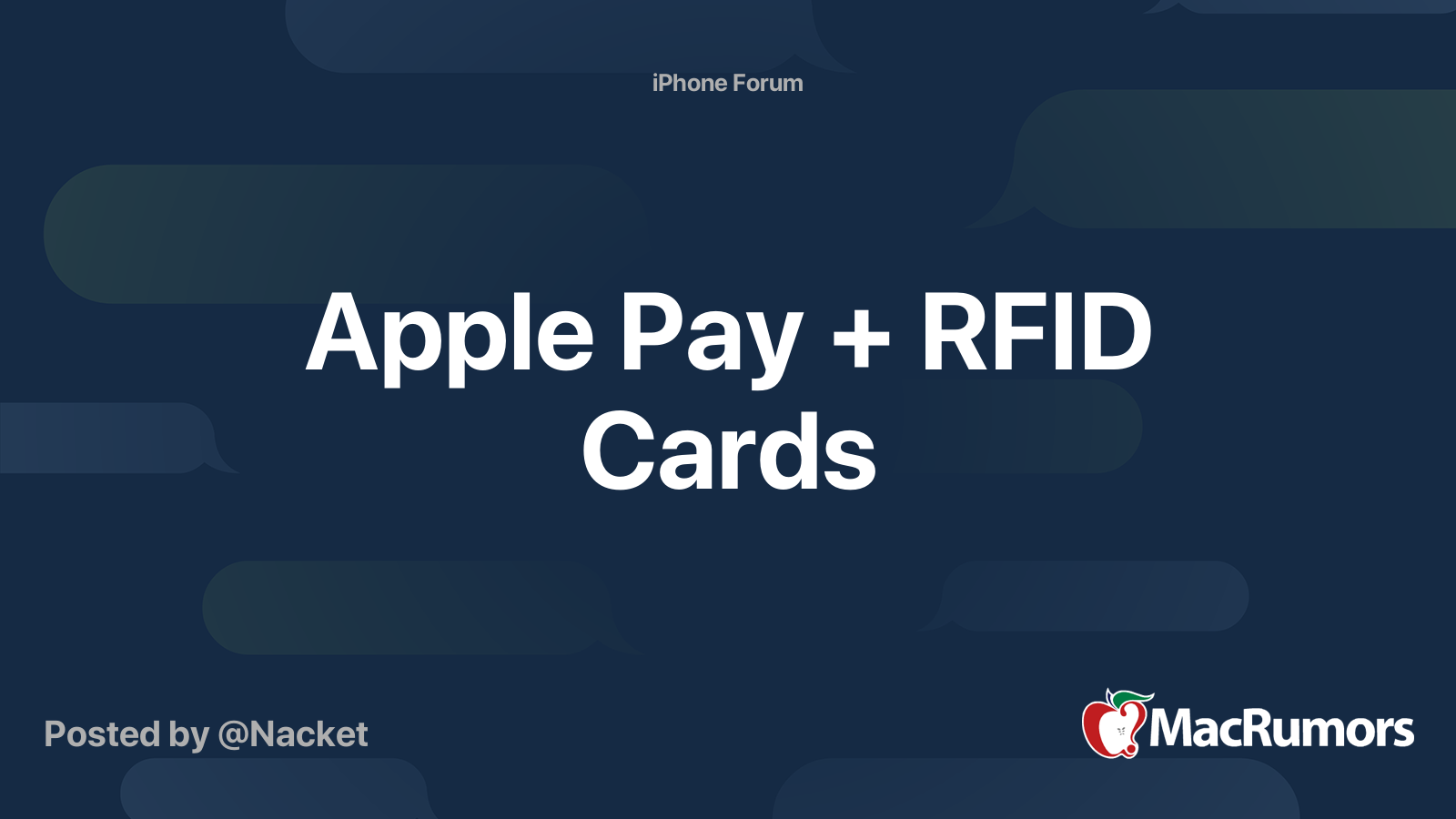 Apple Pay + RFID Cards | MacRumors Forums