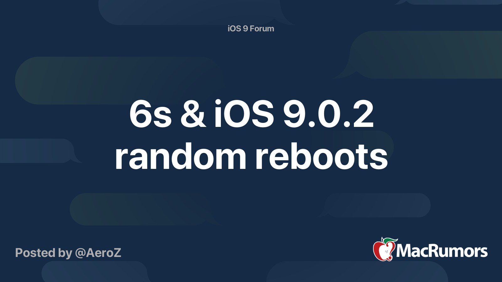 6s & iOS 9.0.2 random reboots | MacRumors Forums