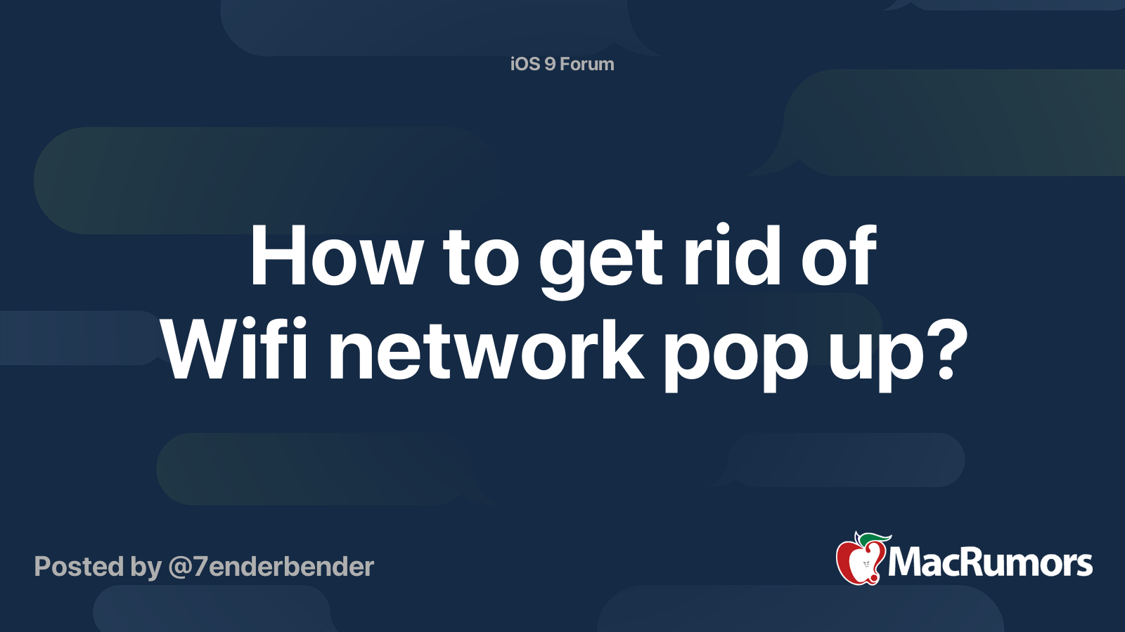 How to get rid of Wifi network pop up? | MacRumors Forums