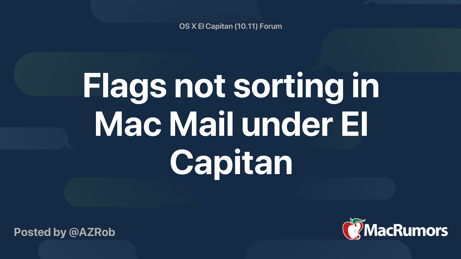 Flags not sorting in Mac Mail under El Capitan | MacRumors Forums