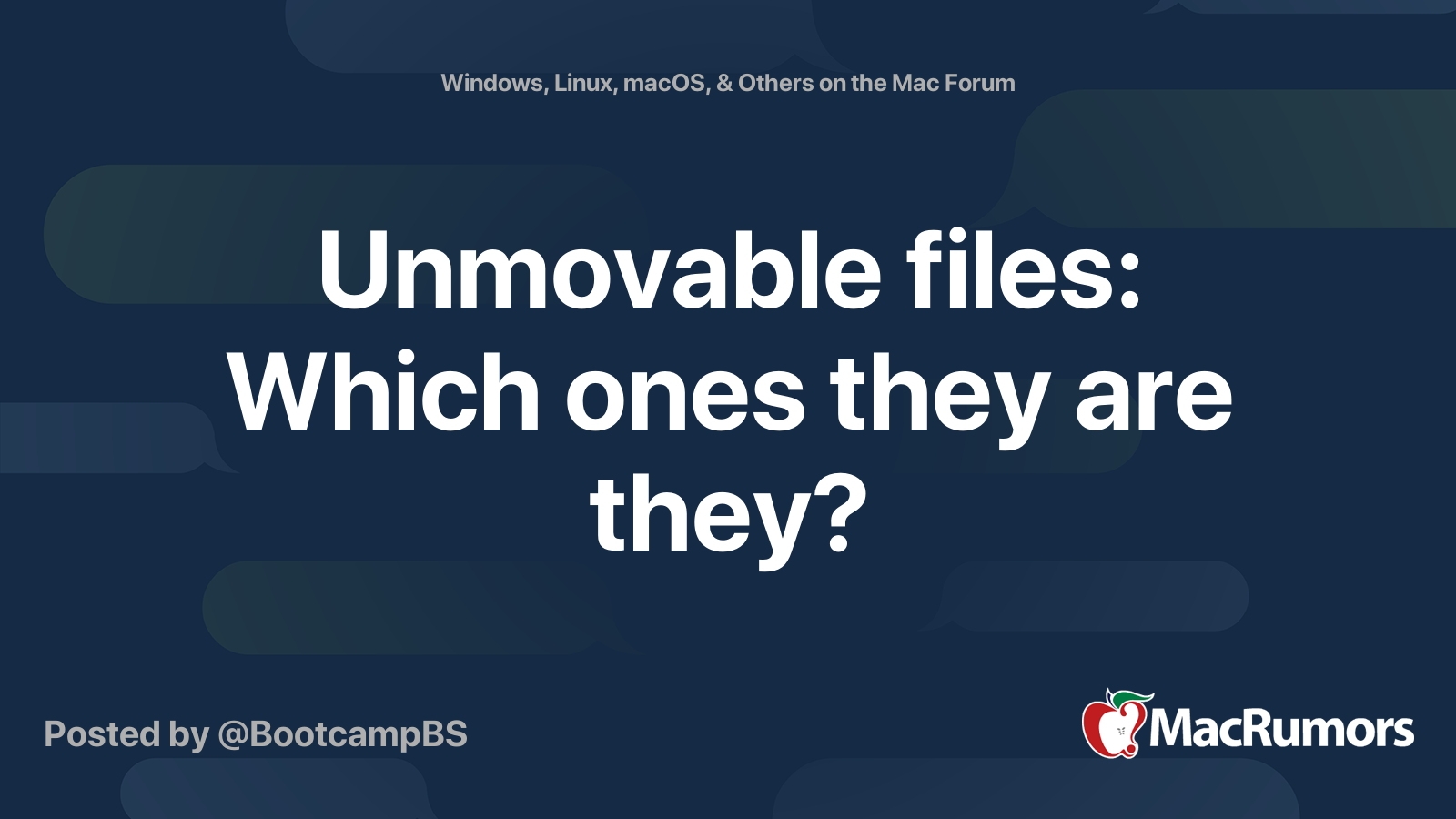 Unmovable files: Which ones they are they? | MacRumors Forums