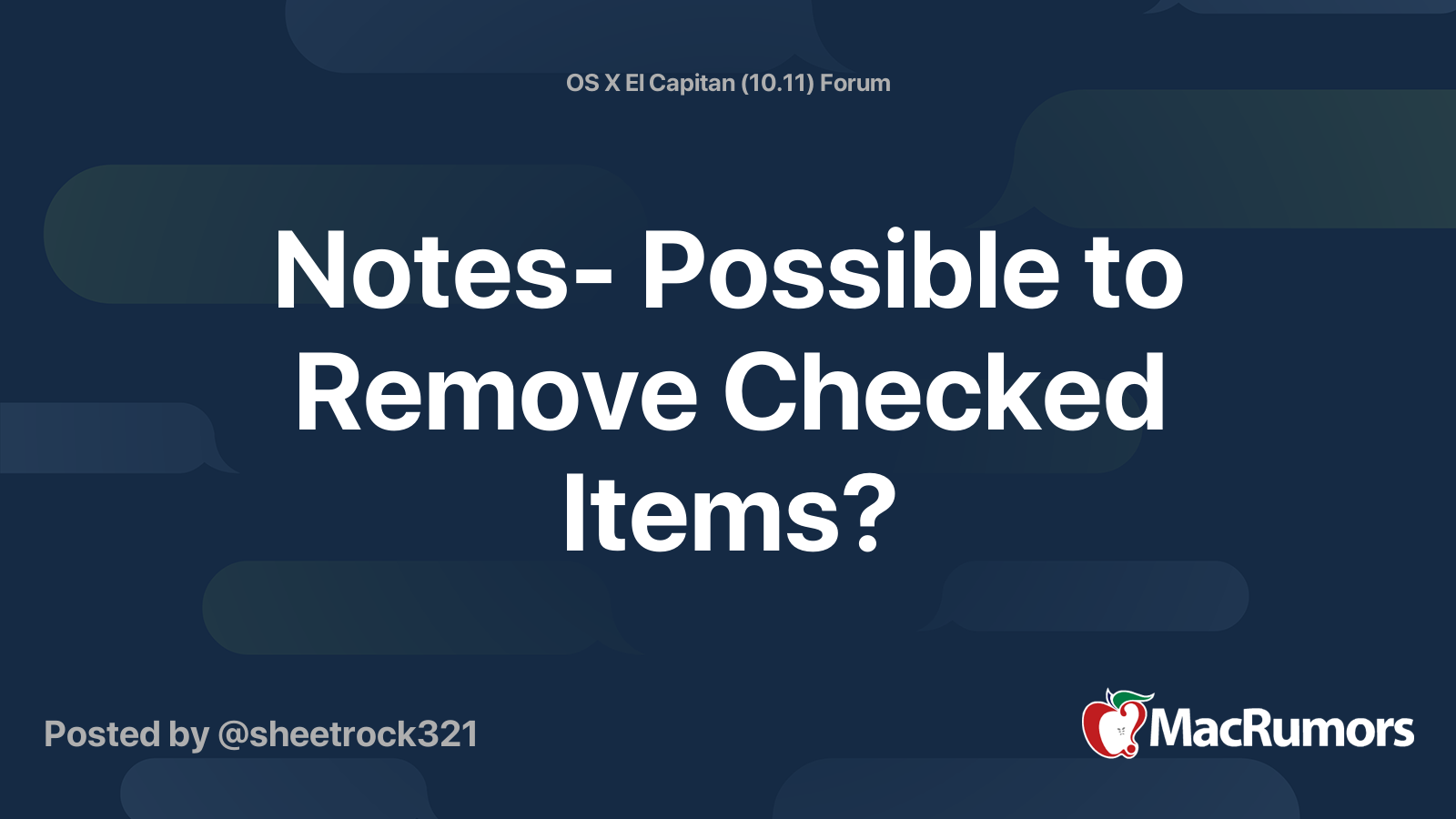 Notes- Possible to Remove Checked Items? | MacRumors Forums