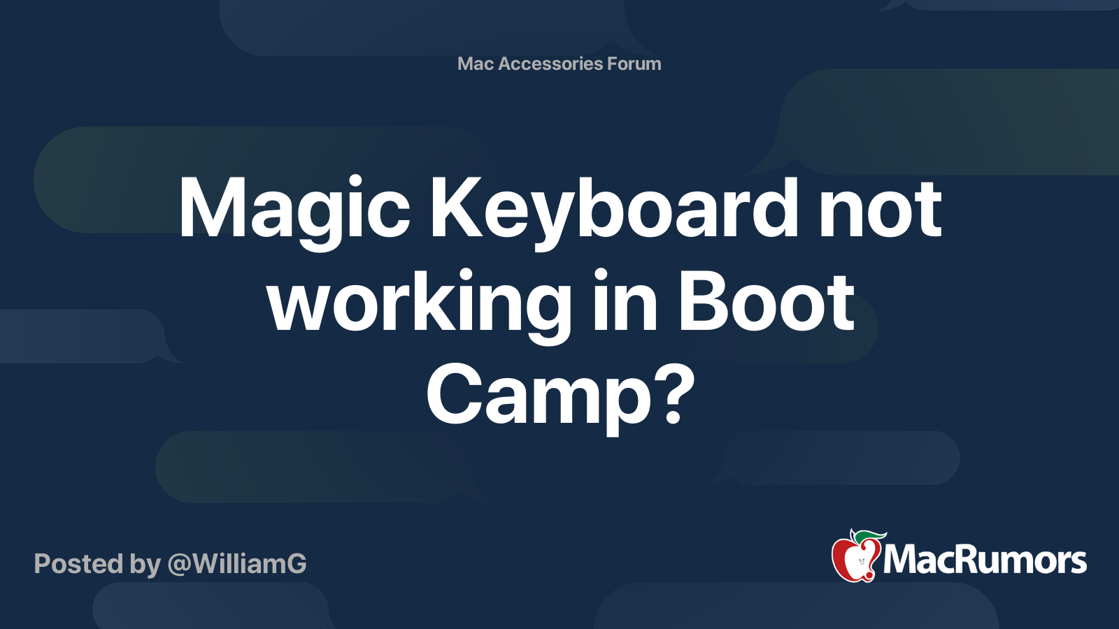 Magic Keyboard not working in Boot Camp? | MacRumors Forums