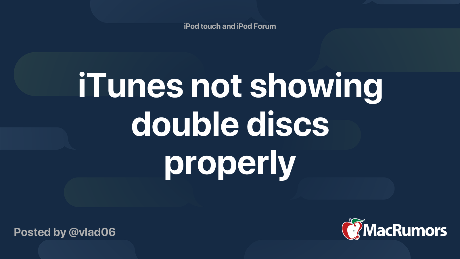 iTunes not showing double discs properly | MacRumors Forums