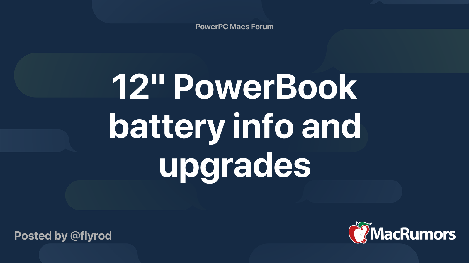 12" PowerBook battery info and upgrades | MacRumors Forums