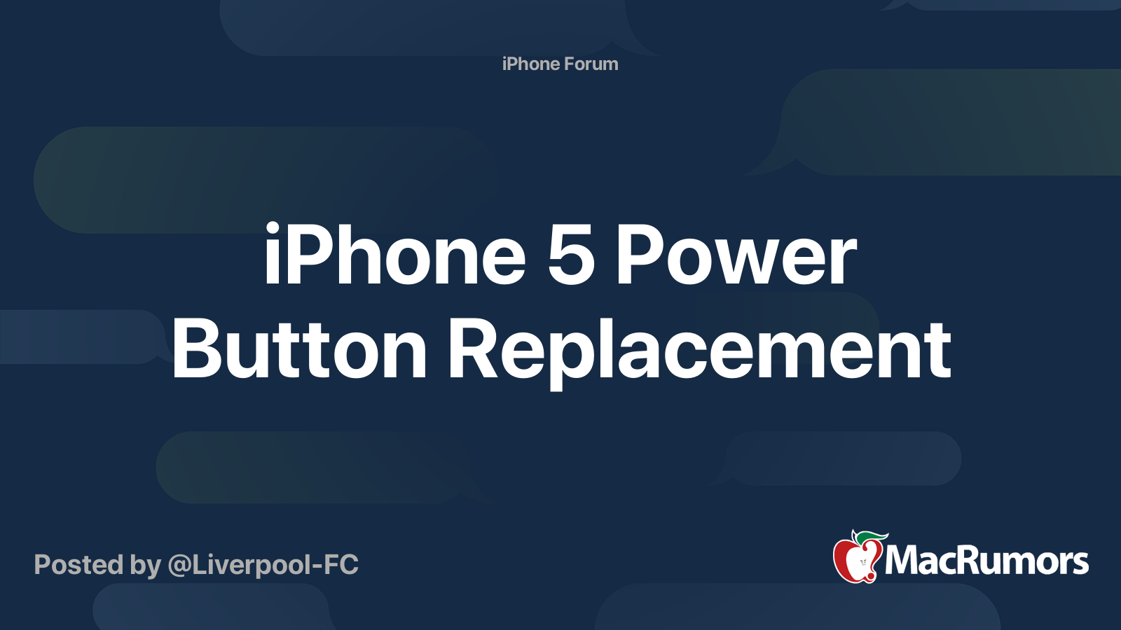 iPhone 5 Power Button Replacement | MacRumors Forums