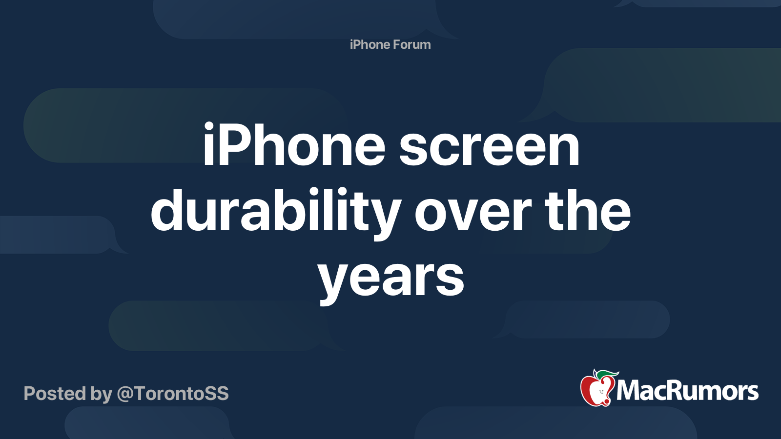iPhone screen durability over the years | MacRumors Forums