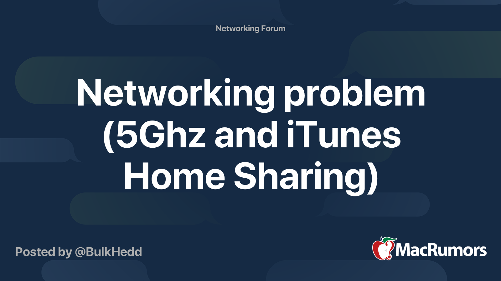 Networking problem (5Ghz and iTunes Home Sharing) | MacRumors Forums