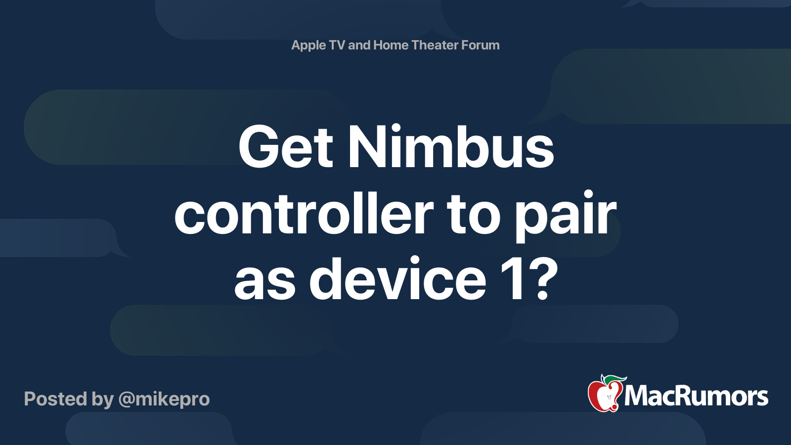 Get Nimbus controller to pair as device 1? | MacRumors Forums