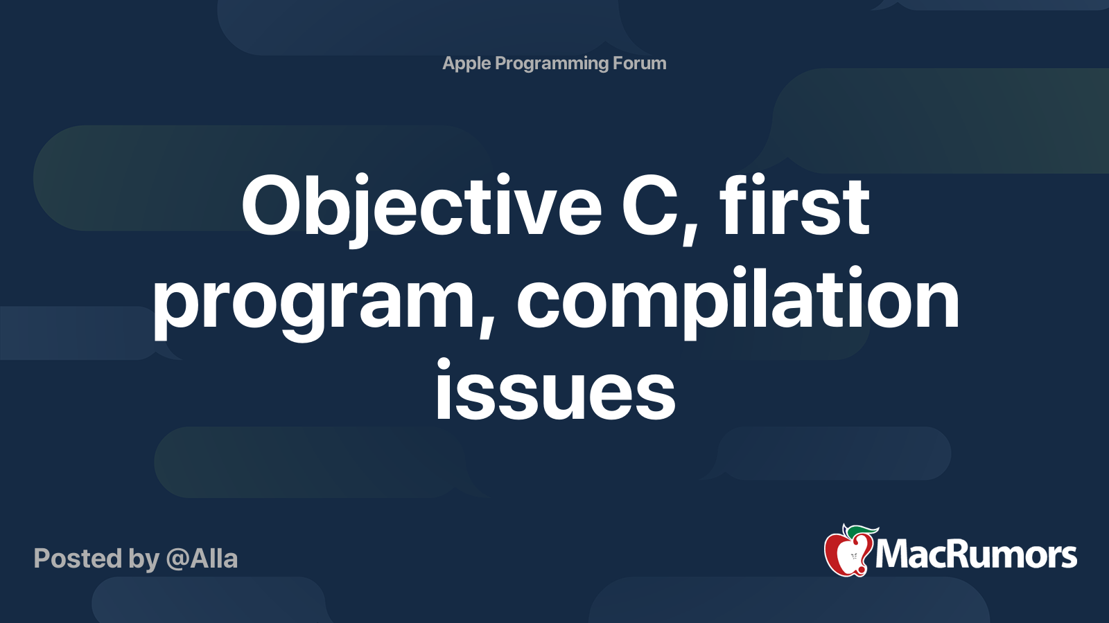 Objective C, first program, compilation issues | MacRumors Forums