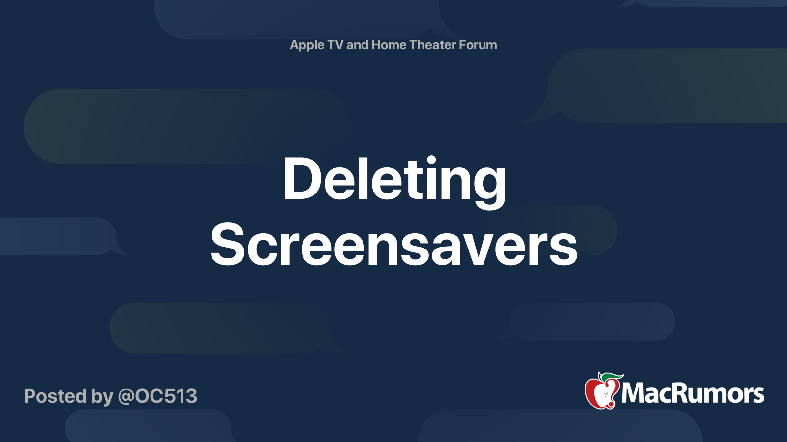 Deleting Screensavers | MacRumors Forums