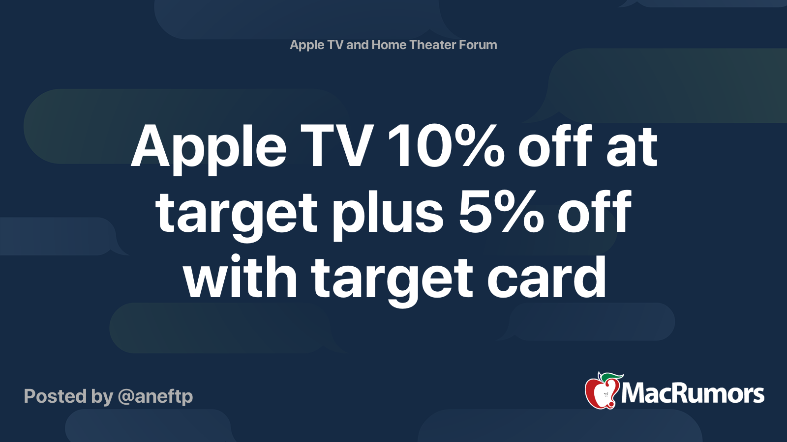 Apple TV 10% off at target plus 5% off with target card | MacRumors Forums