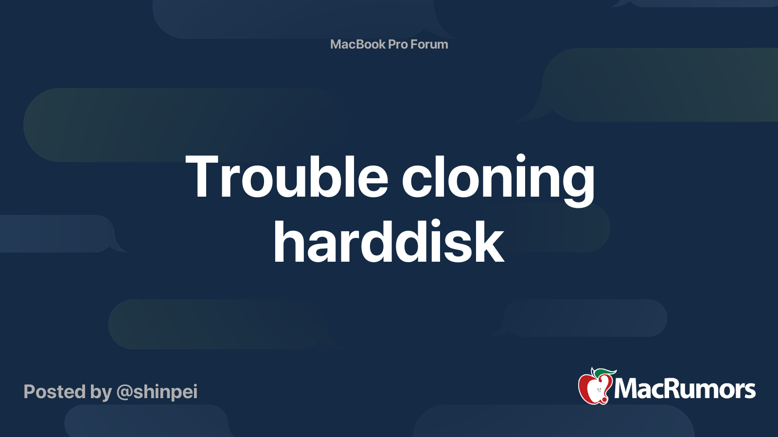 Trouble cloning harddisk | MacRumors Forums