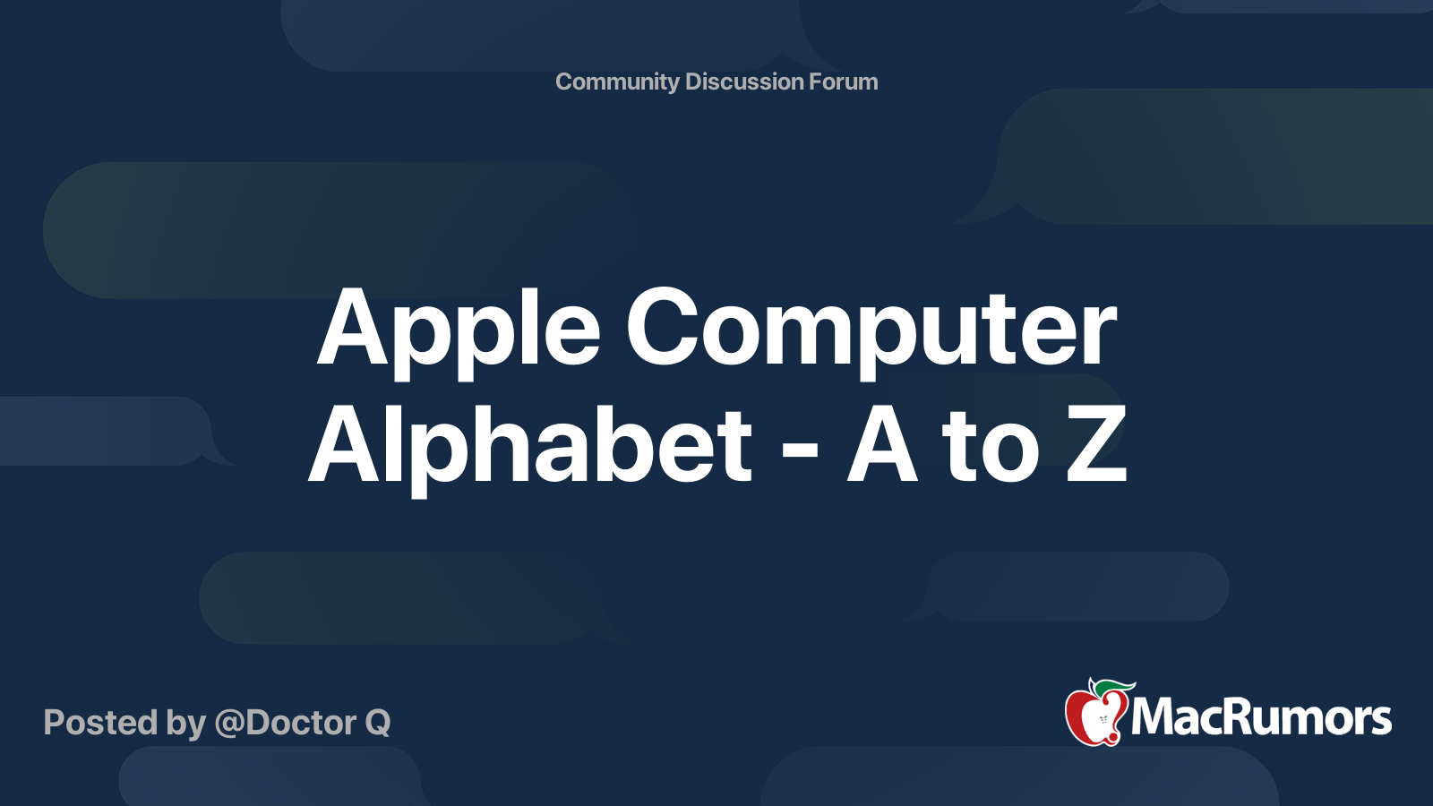 Apple Computer Alphabet - A to Z | MacRumors Forums