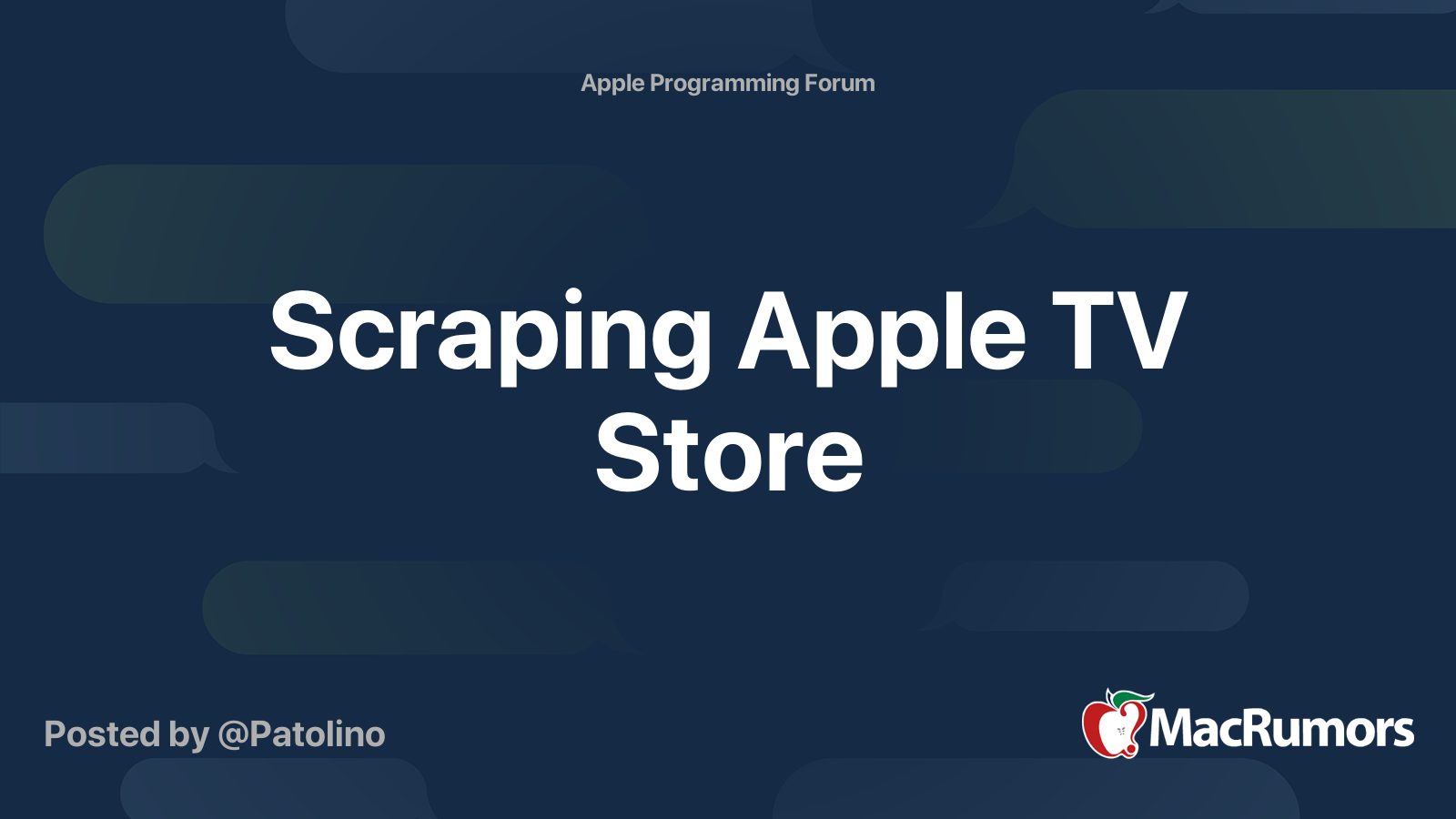 Scraping Apple TV Store | MacRumors Forums