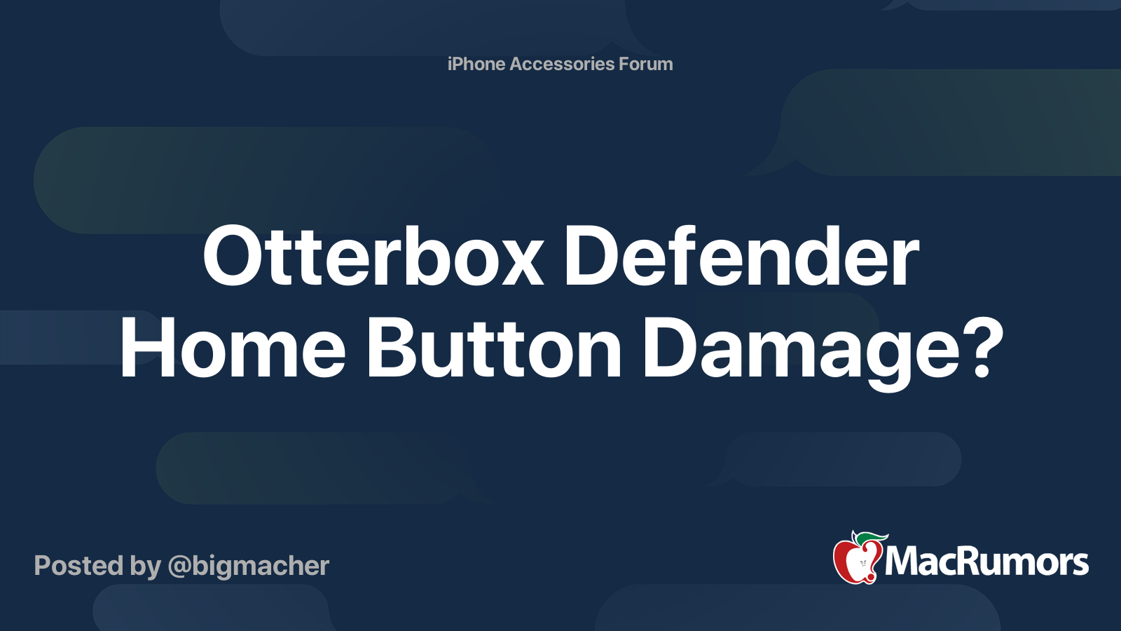 Otterbox Defender Home Button Damage? | MacRumors Forums