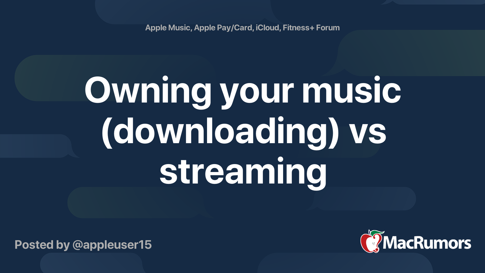 Owning your music (downloading) vs streaming | MacRumors Forums