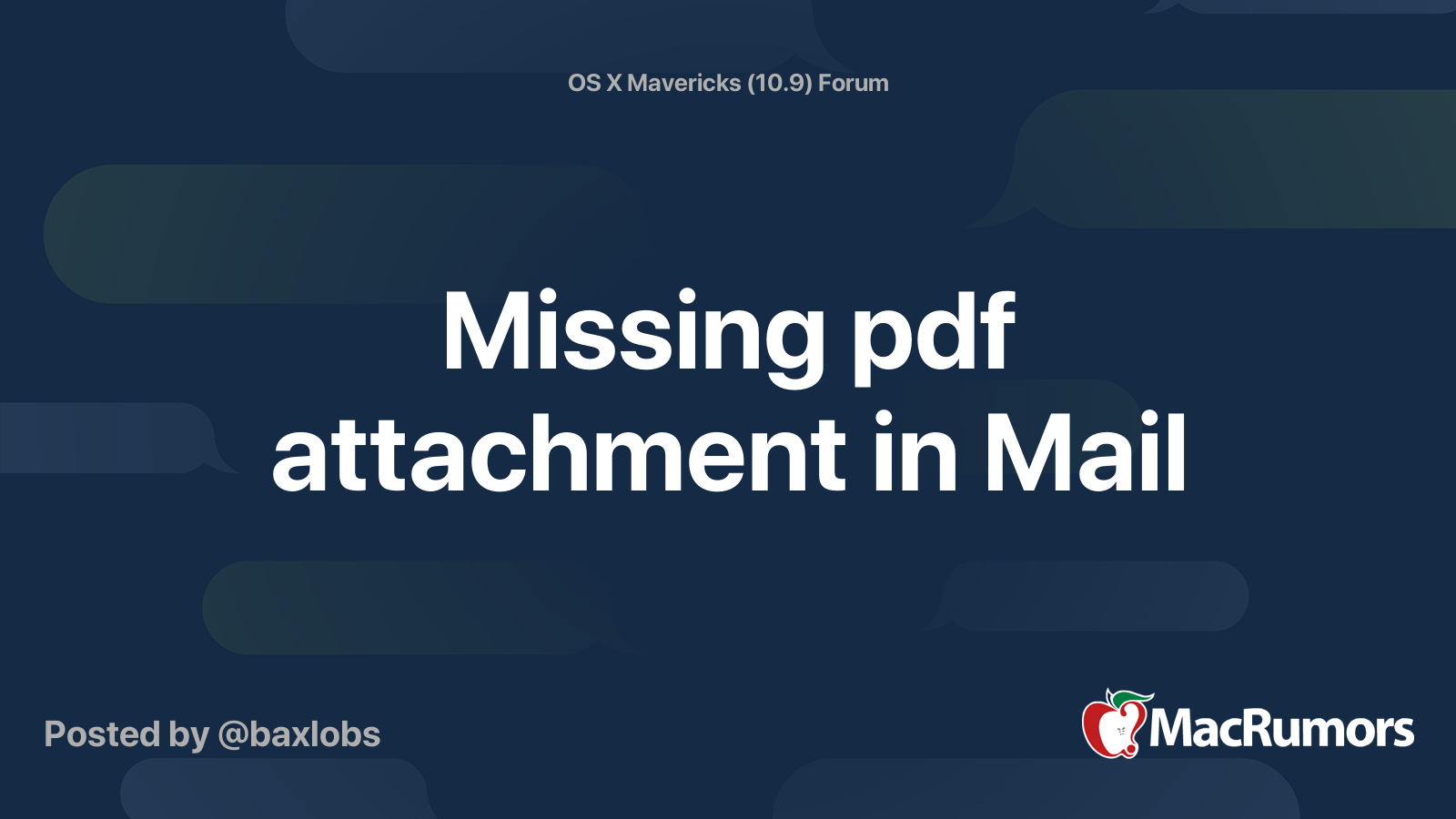 Missing pdf attachment in Mail | MacRumors Forums