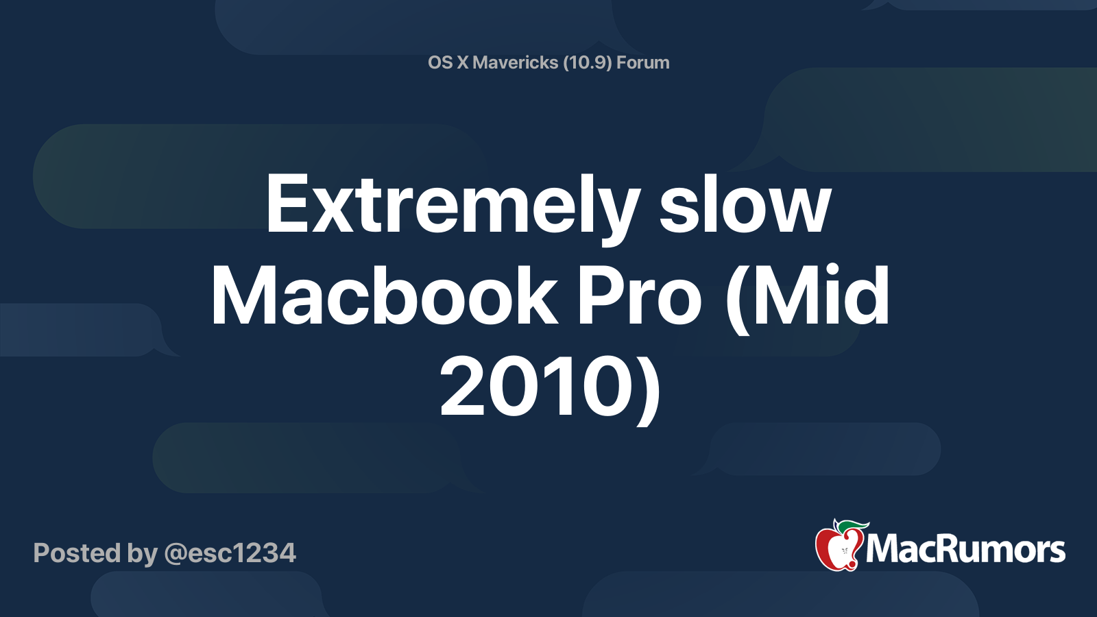 Extremely slow Macbook Pro (Mid 2010) | MacRumors Forums