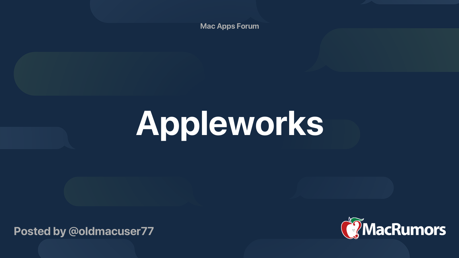 Appleworks | MacRumors Forums