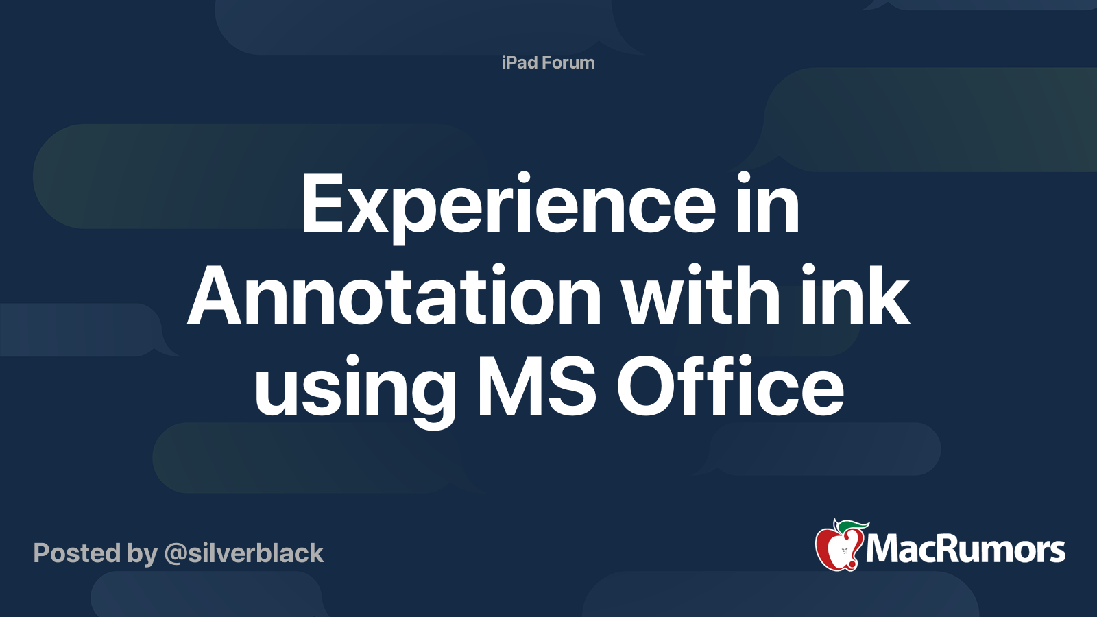 Experience in Annotation with ink using MS Office | MacRumors Forums