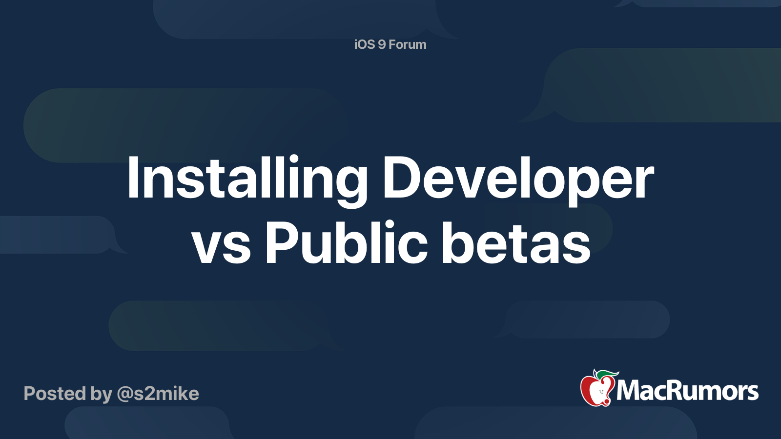 Installing Developer vs Public betas | MacRumors Forums