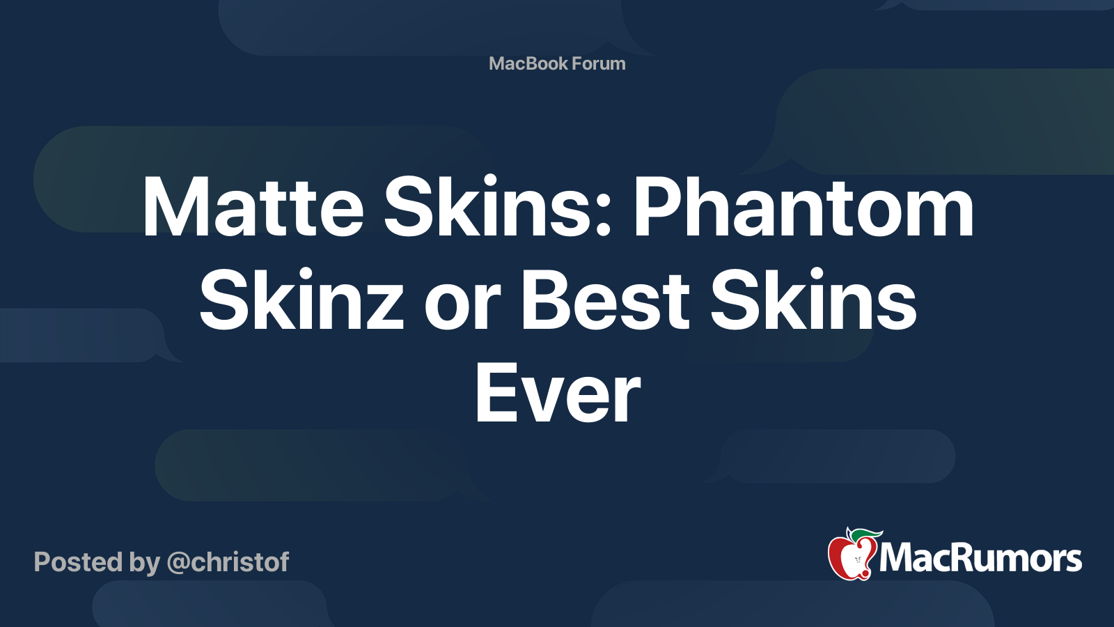 Matte Skins: Phantom Skinz or Best Skins Ever | MacRumors Forums