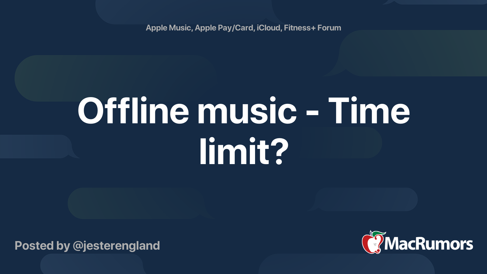 Offline music - Time limit? | MacRumors Forums
