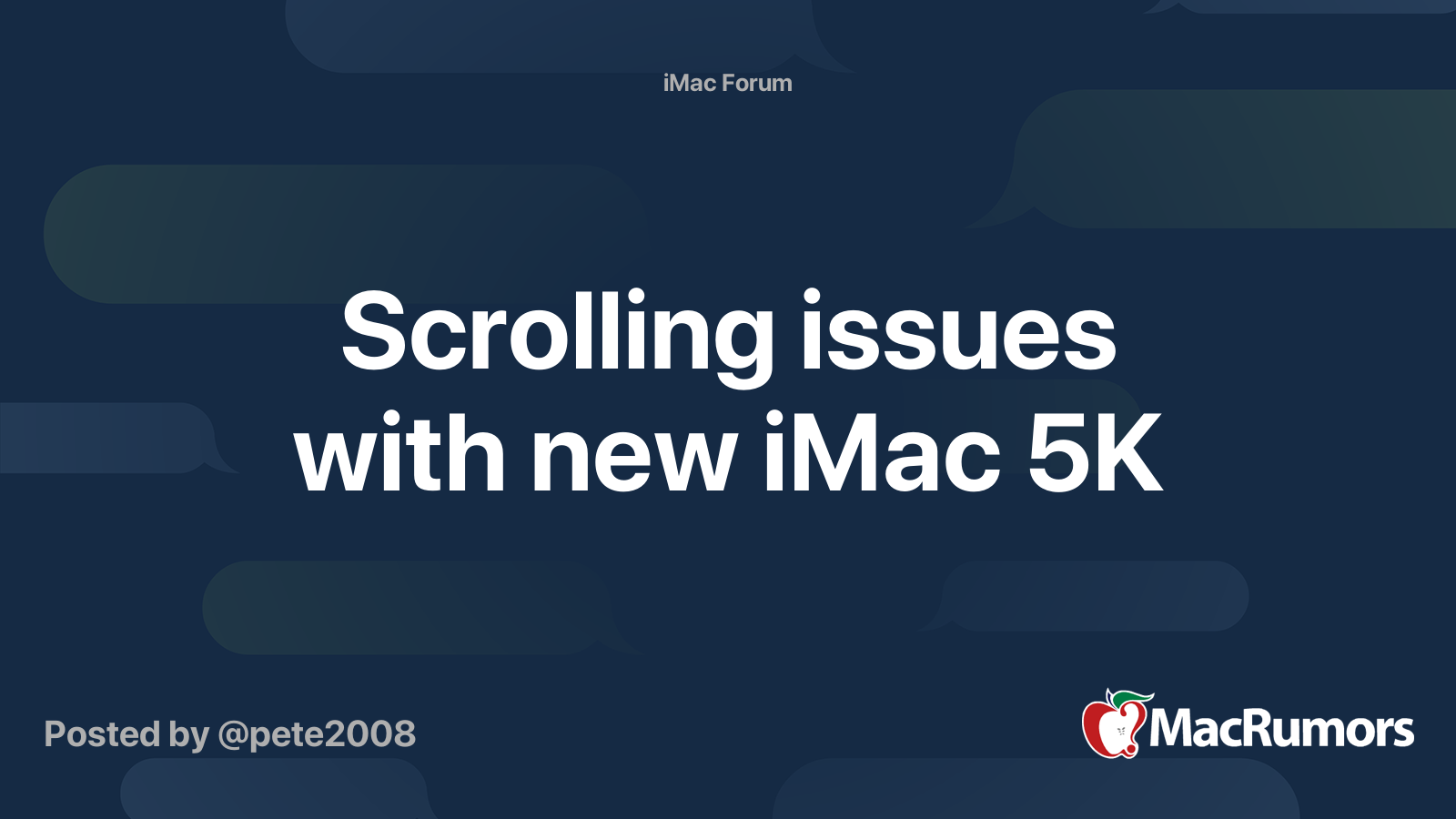 Scrolling issues with new iMac 5K | MacRumors Forums