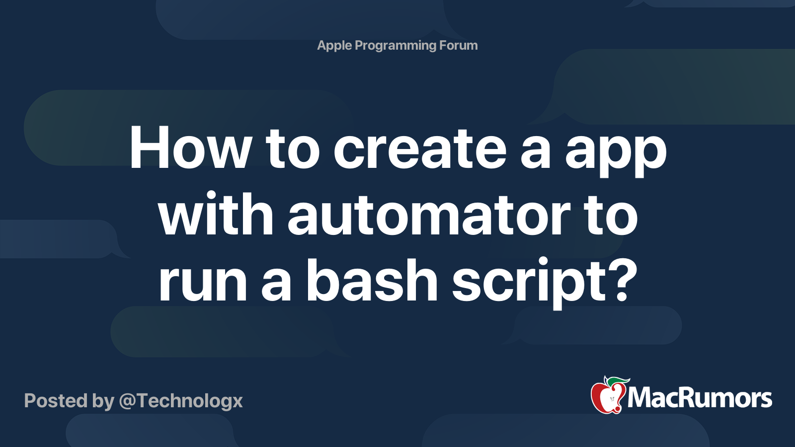 How To Create A App With Automator To Run A Bash Script Macrumors Forums