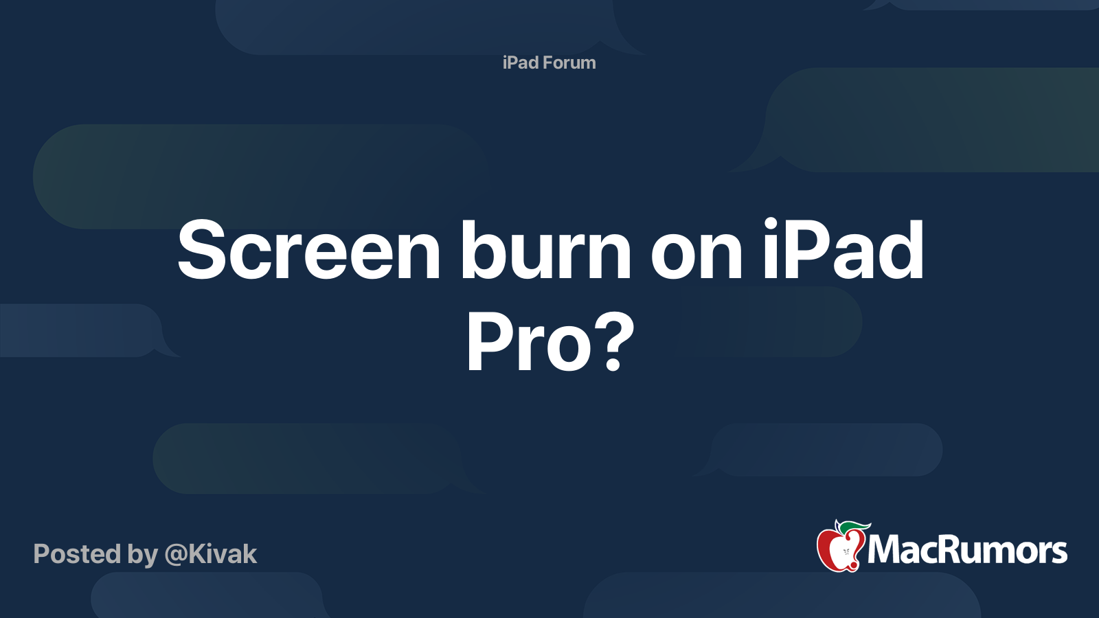 Screen burn on iPad Pro? | MacRumors Forums