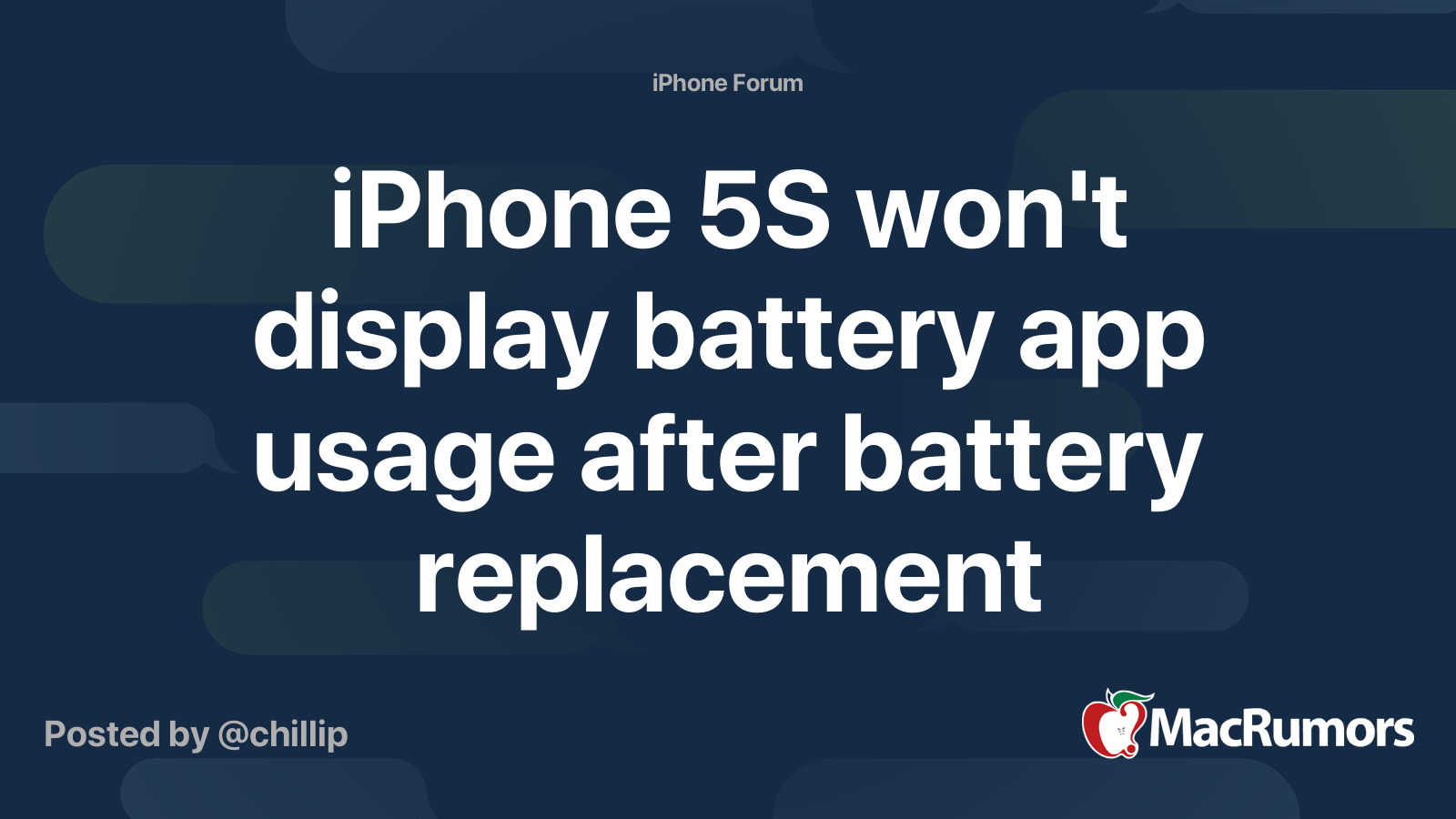 iPhone 5S won't display battery app usage after battery replacement | MacRumors Forums