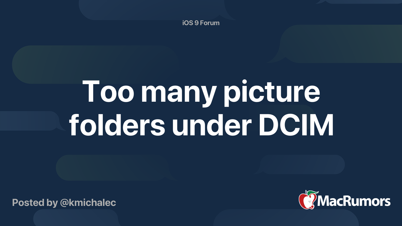 Too many picture folders under DCIM | MacRumors Forums