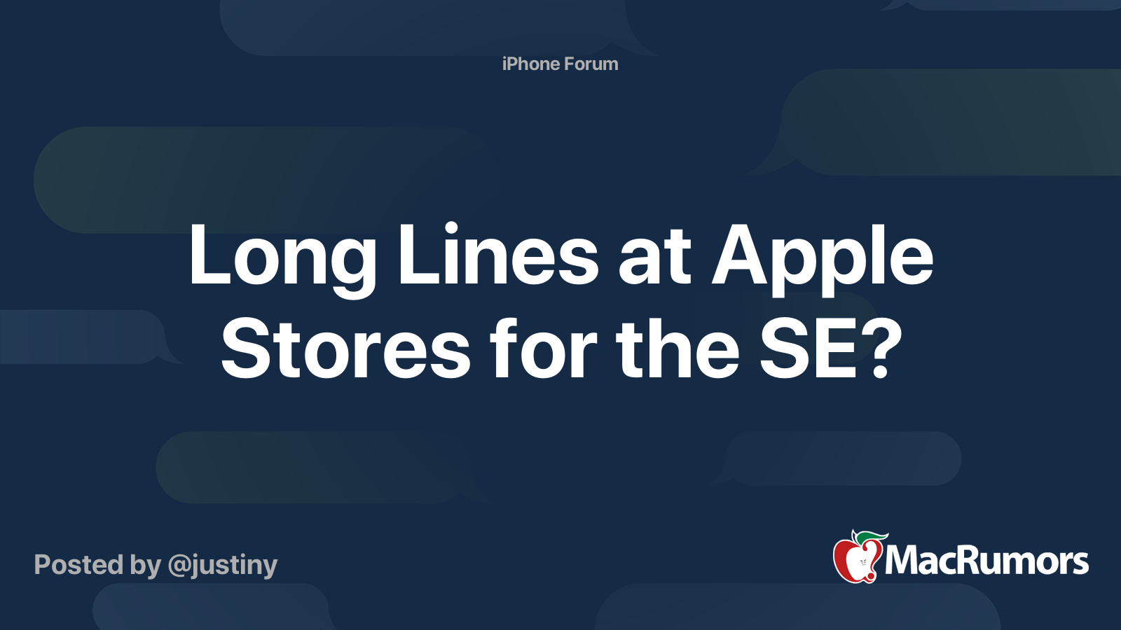 Long Lines at Apple Stores for the SE? | MacRumors Forums