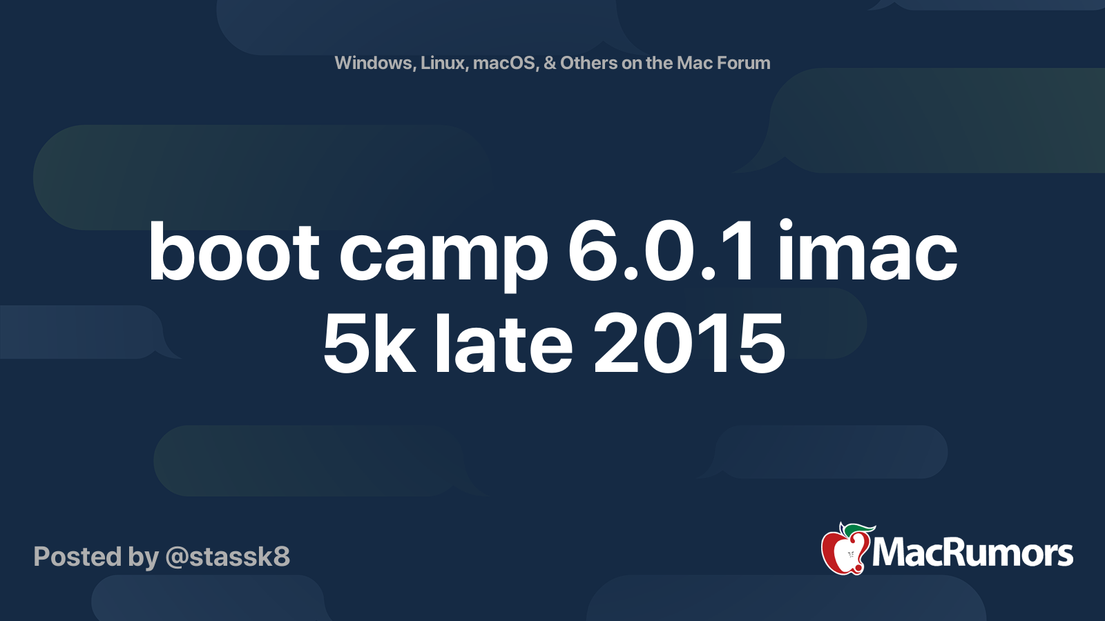 boot camp 6.0.1 imac 5k late 2015 | MacRumors Forums