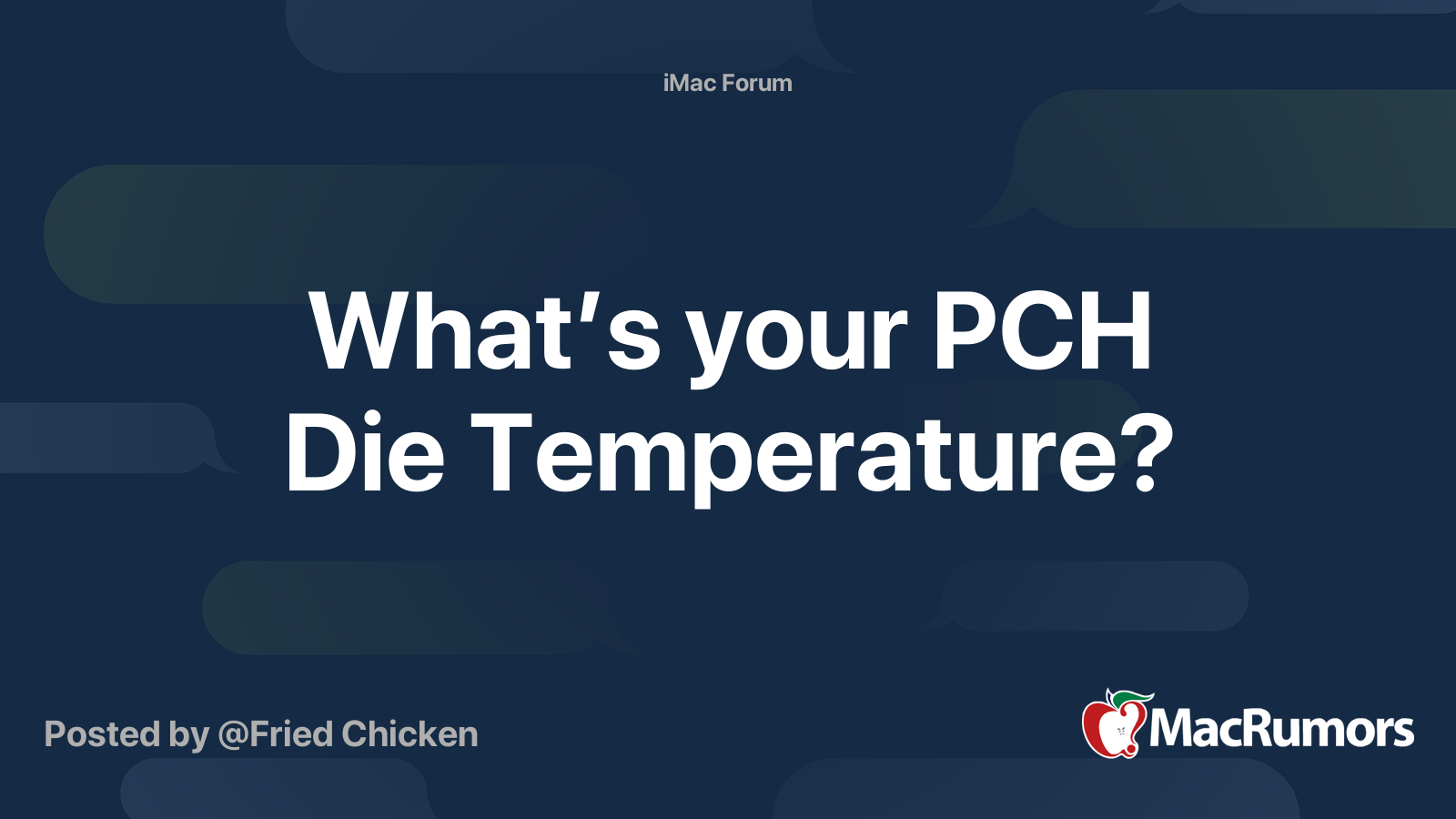 Whats Your Pch Die Temperature Macrumors Forums