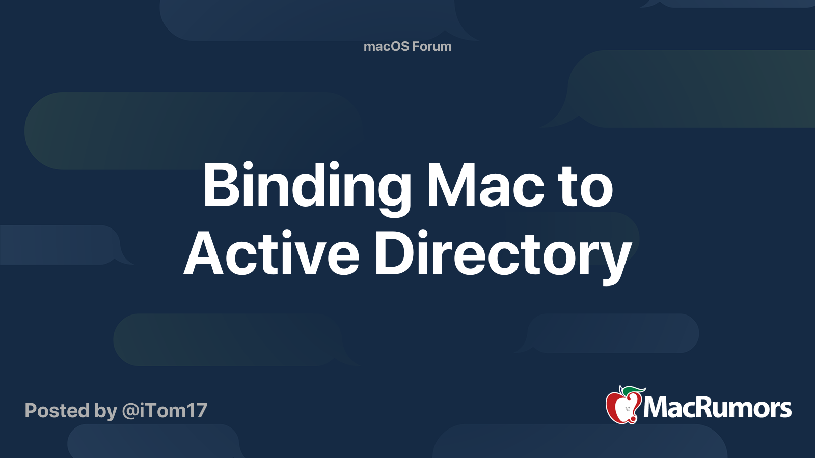Binding Mac to Active Directory | MacRumors Forums