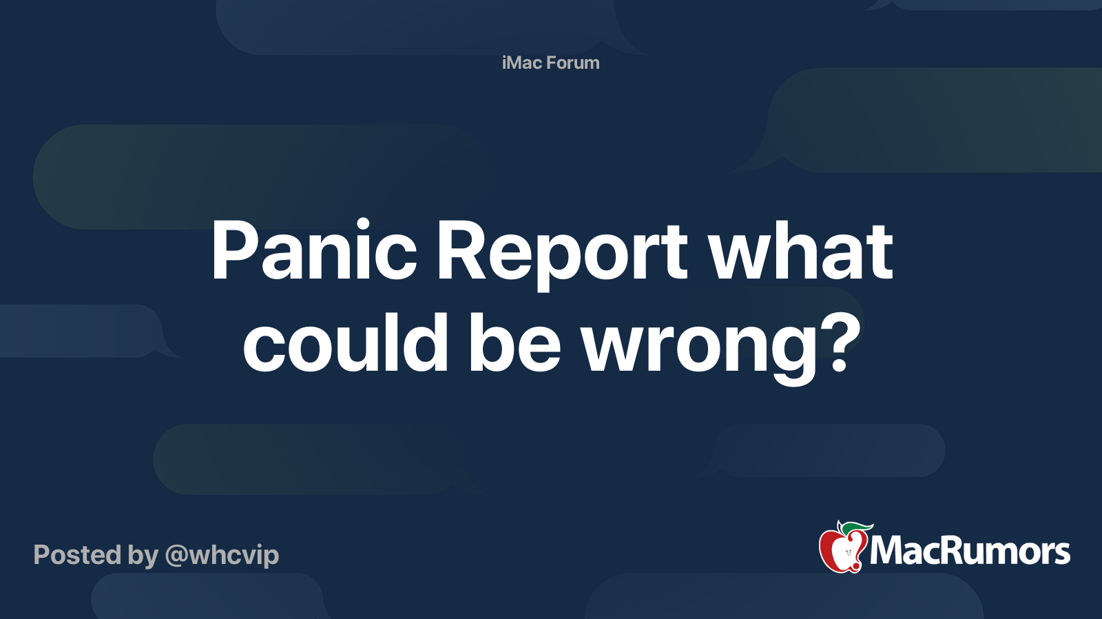 Panic Report what could be wrong? | MacRumors Forums