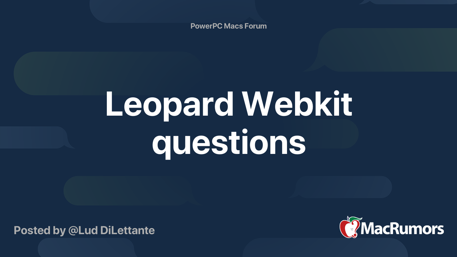 Leopard Webkit questions | MacRumors Forums