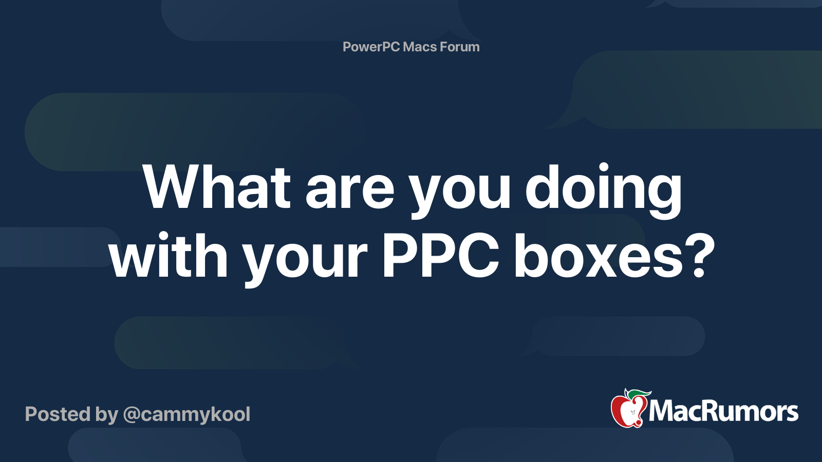 What are you doing with your PPC boxes? | MacRumors Forums