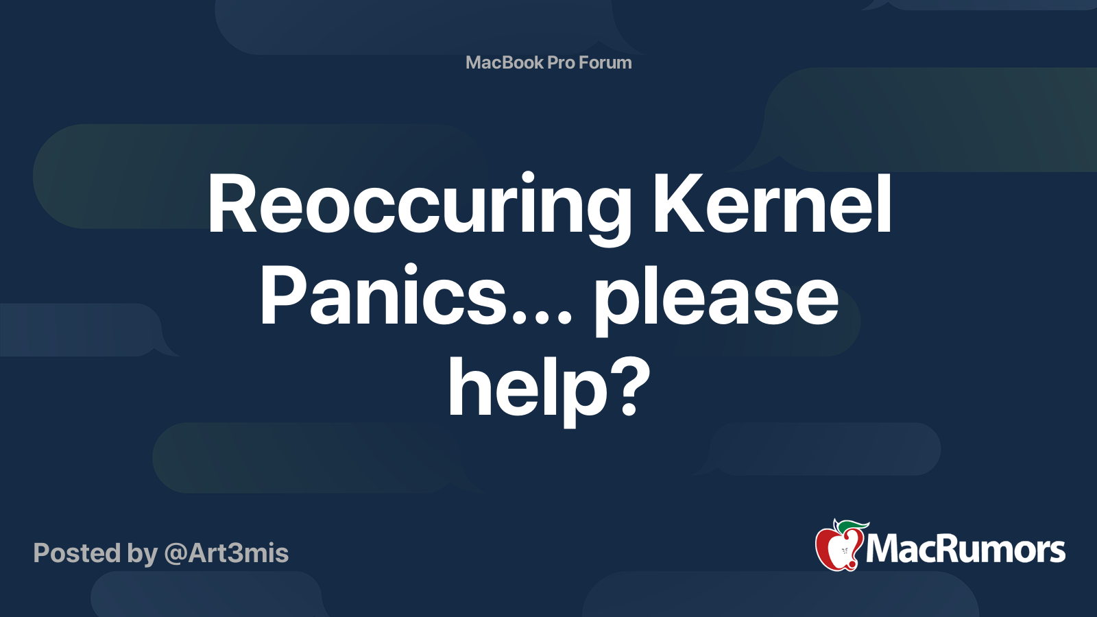 Reoccuring Kernel Panics... please help? | MacRumors Forums