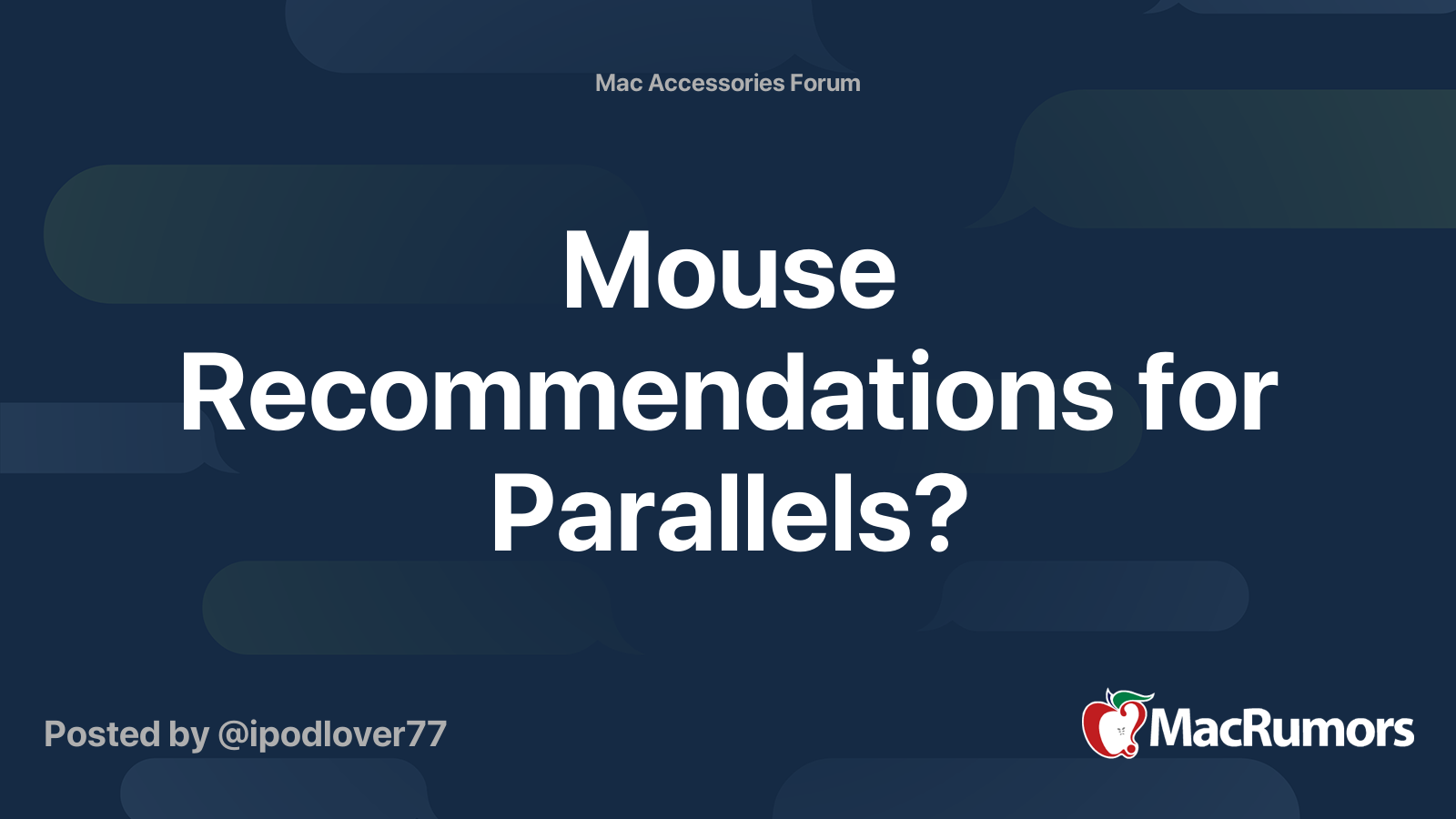 Mouse Recommendations for Parallels? | MacRumors Forums