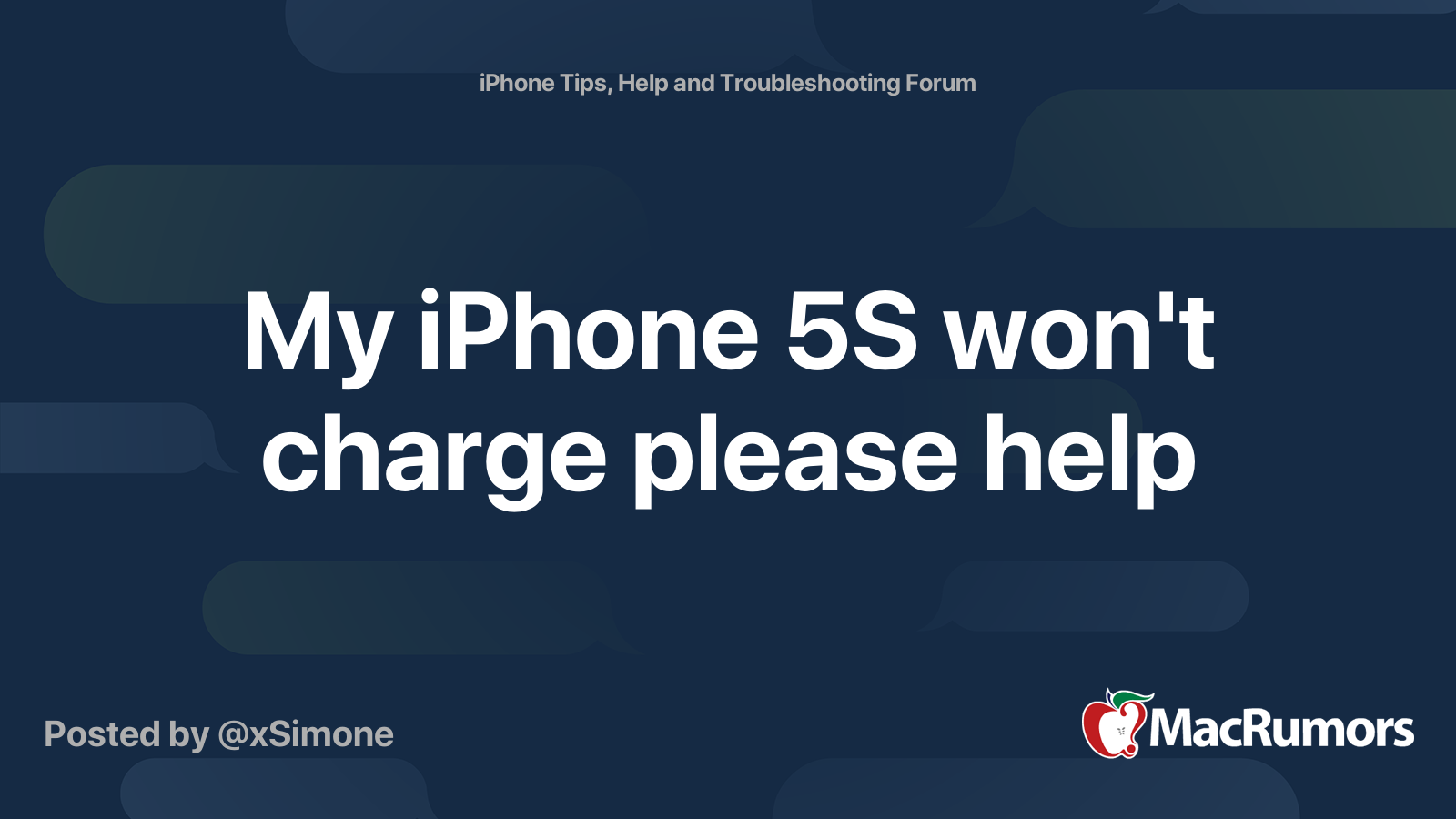 My iPhone 5S won't charge please help | MacRumors Forums