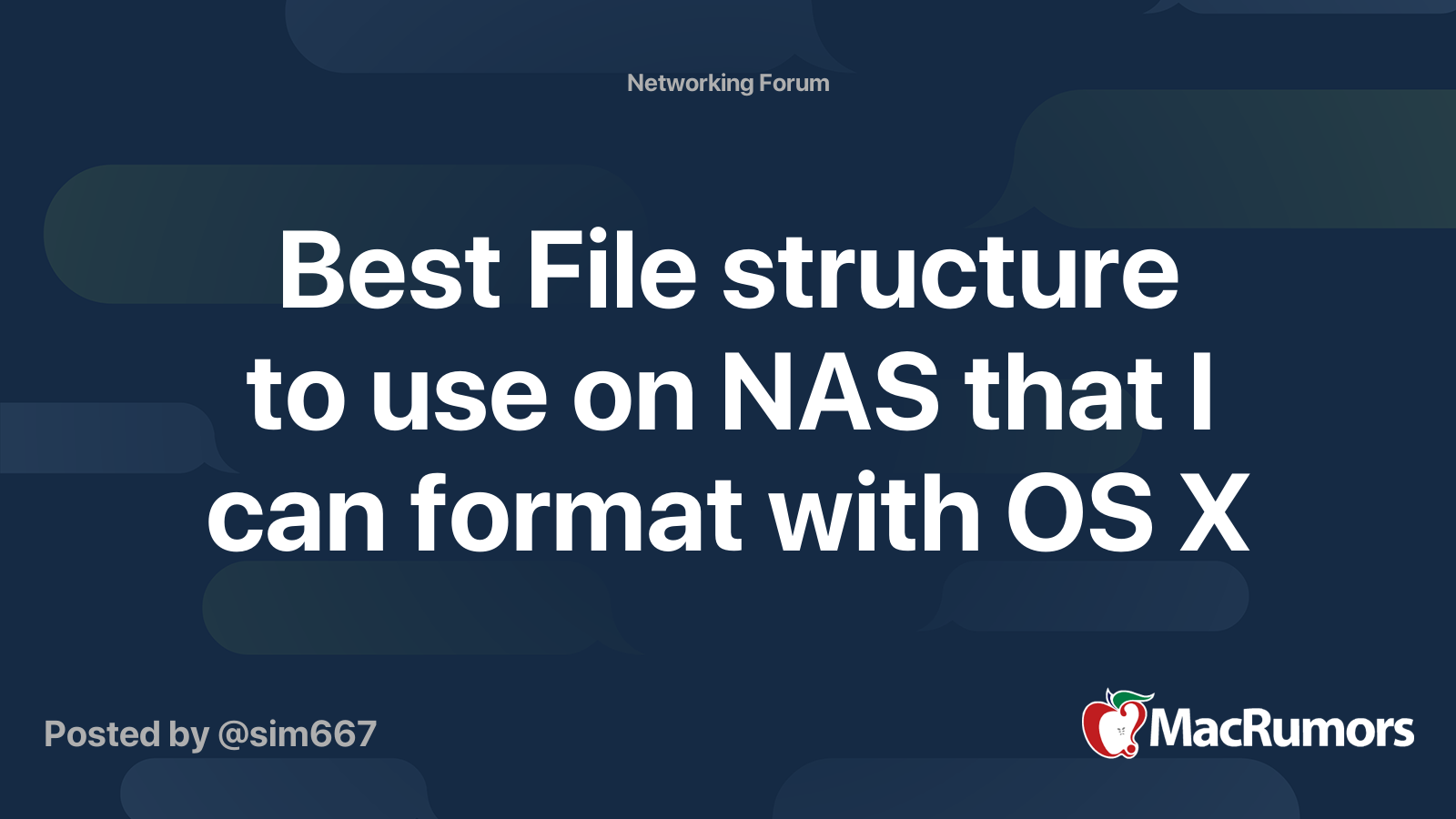 Best File structure to use on NAS that I can format with OS X ...